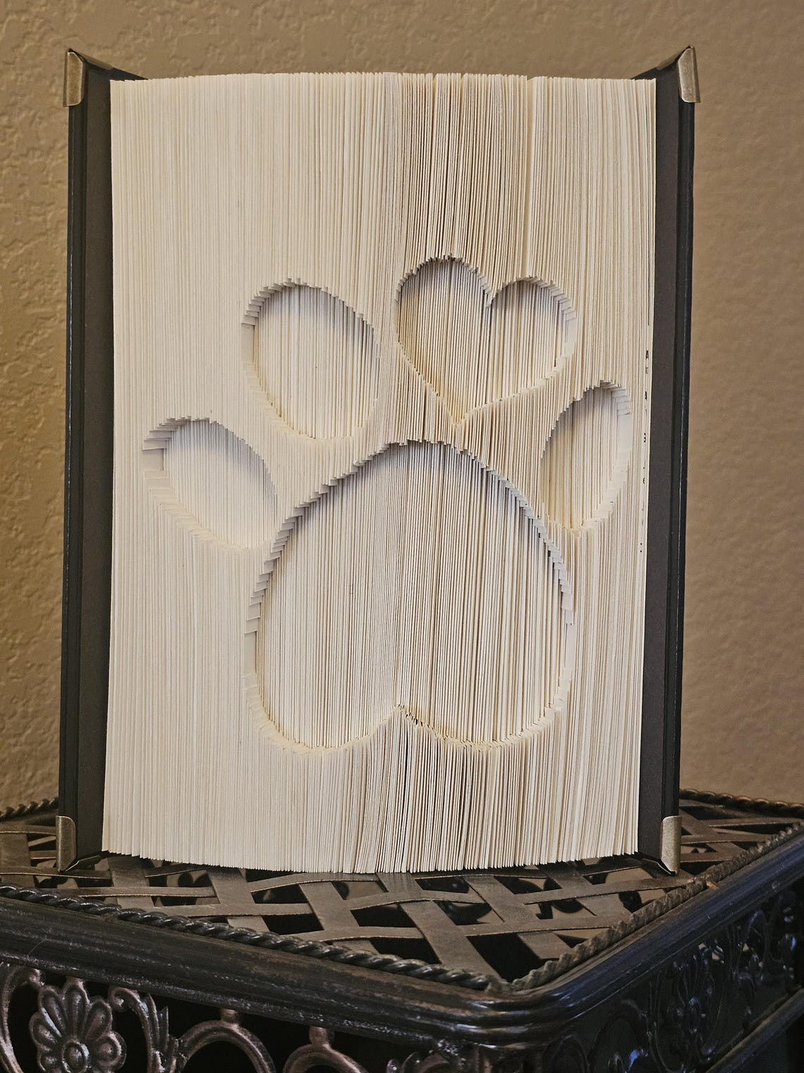 Paw Print Folded Book Art – Handmade Pet Lover Gift | Custom Book ...