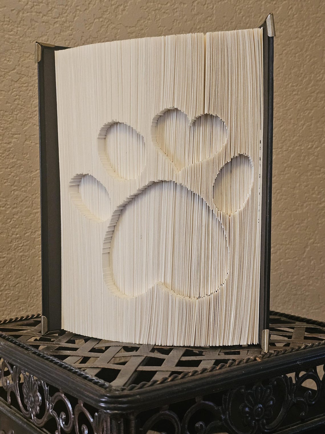 Paw Print Folded Book Art – Handmade Pet Lover Gift | Custom Book ...