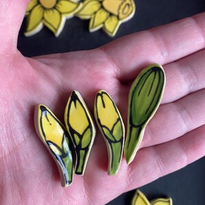 Handmade Mosaic Ceramic Daffodil Flower Tiles, Mosaic Clay Tile - Etsy