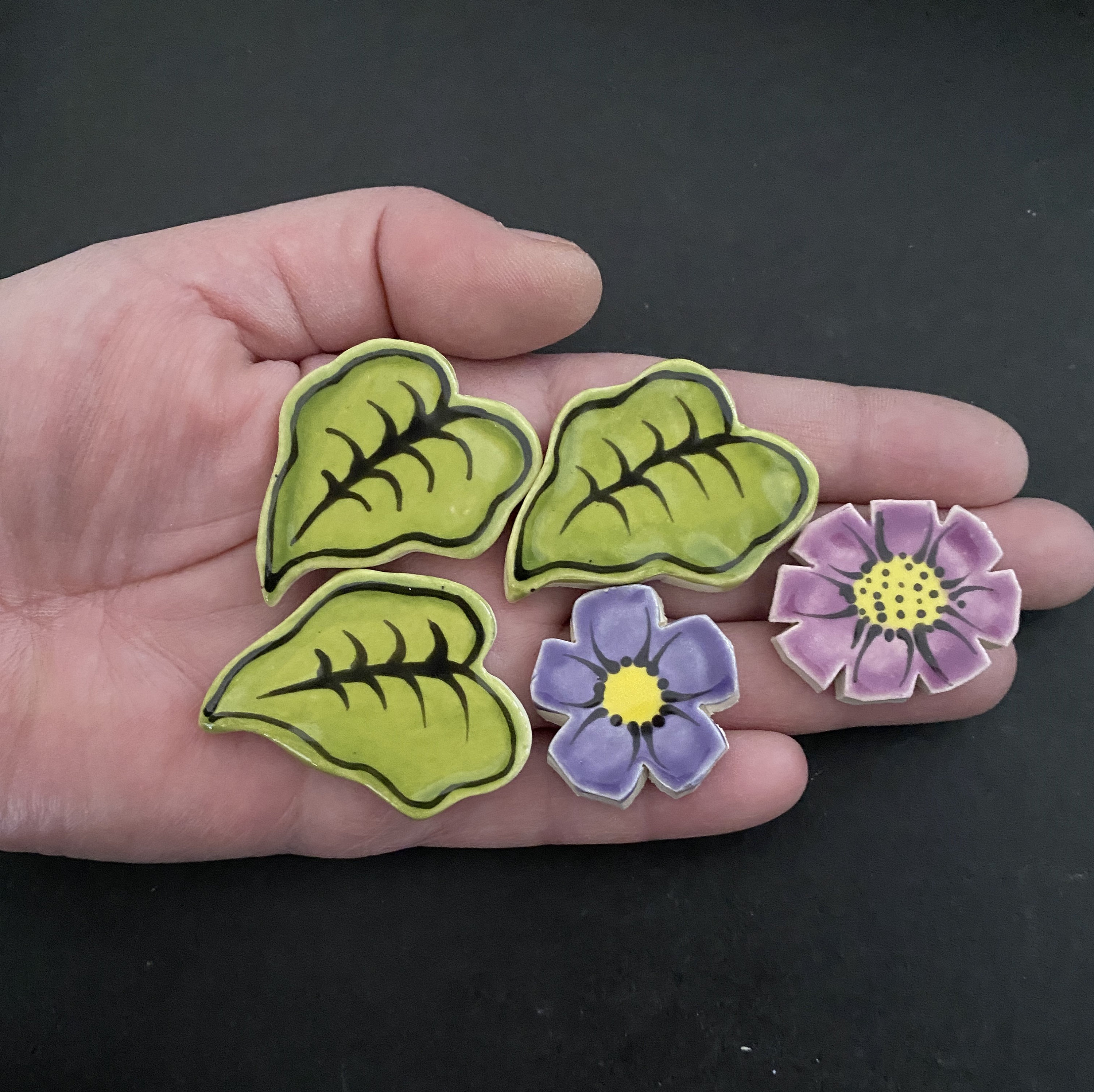 Handmade Mosaic Ceramic Tile Flowers , Mosaic Clay Tile - Etsy