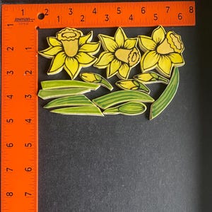 Handmade Mosaic Ceramic Daffodil Flower Tiles, Mosaic Clay Tile - Etsy