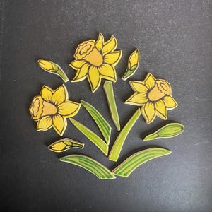 Handmade Mosaic Ceramic Daffodil Flower Tiles, Mosaic Clay Tile - Etsy