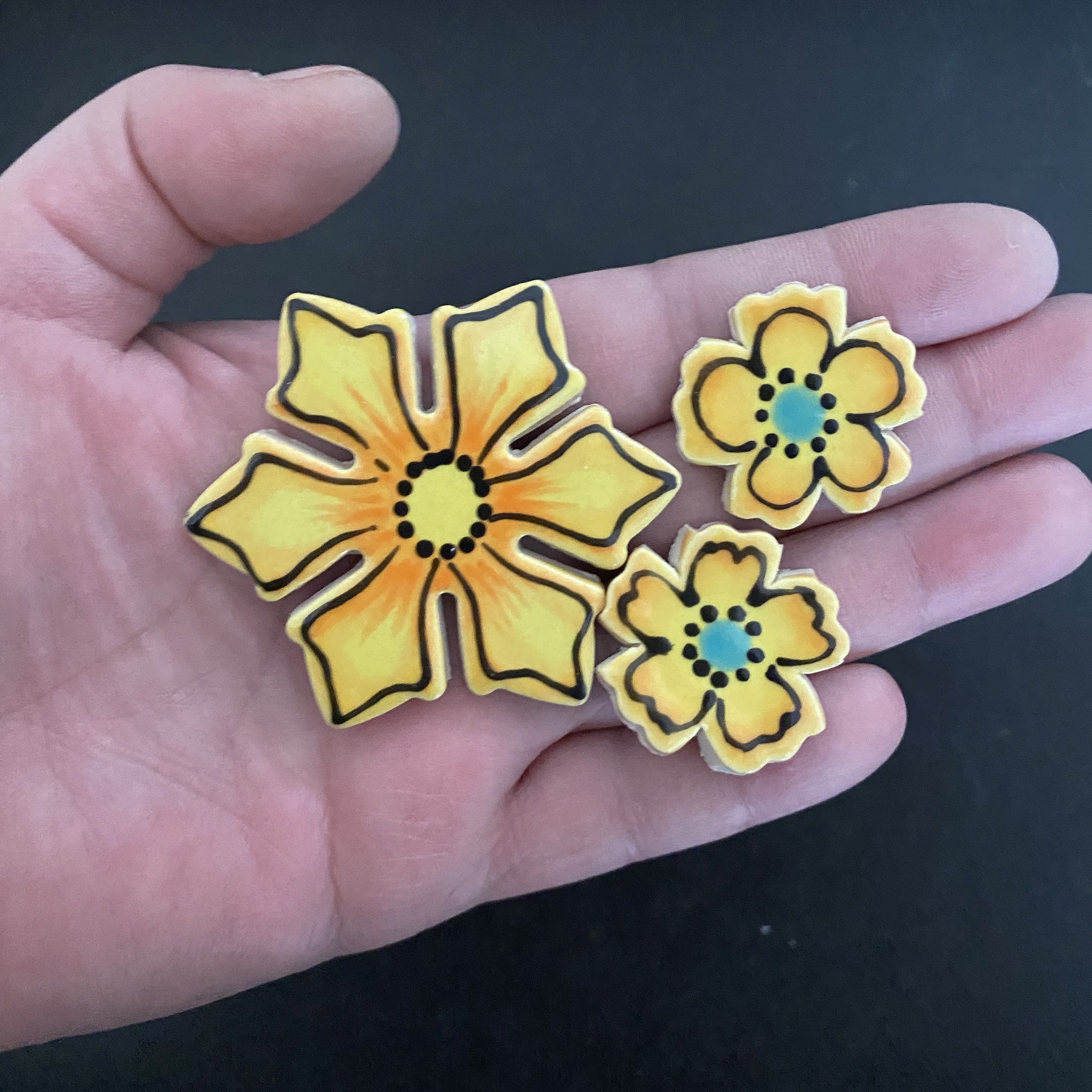 Handmade Mosaic Ceramic Tile Flowers , Mosaic Clay Tile - Etsy