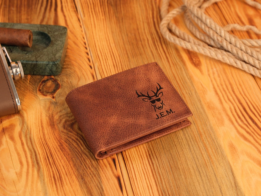 Handcrafted Leather Engraved Trifold Wallet for Men, Handmade Leather ...