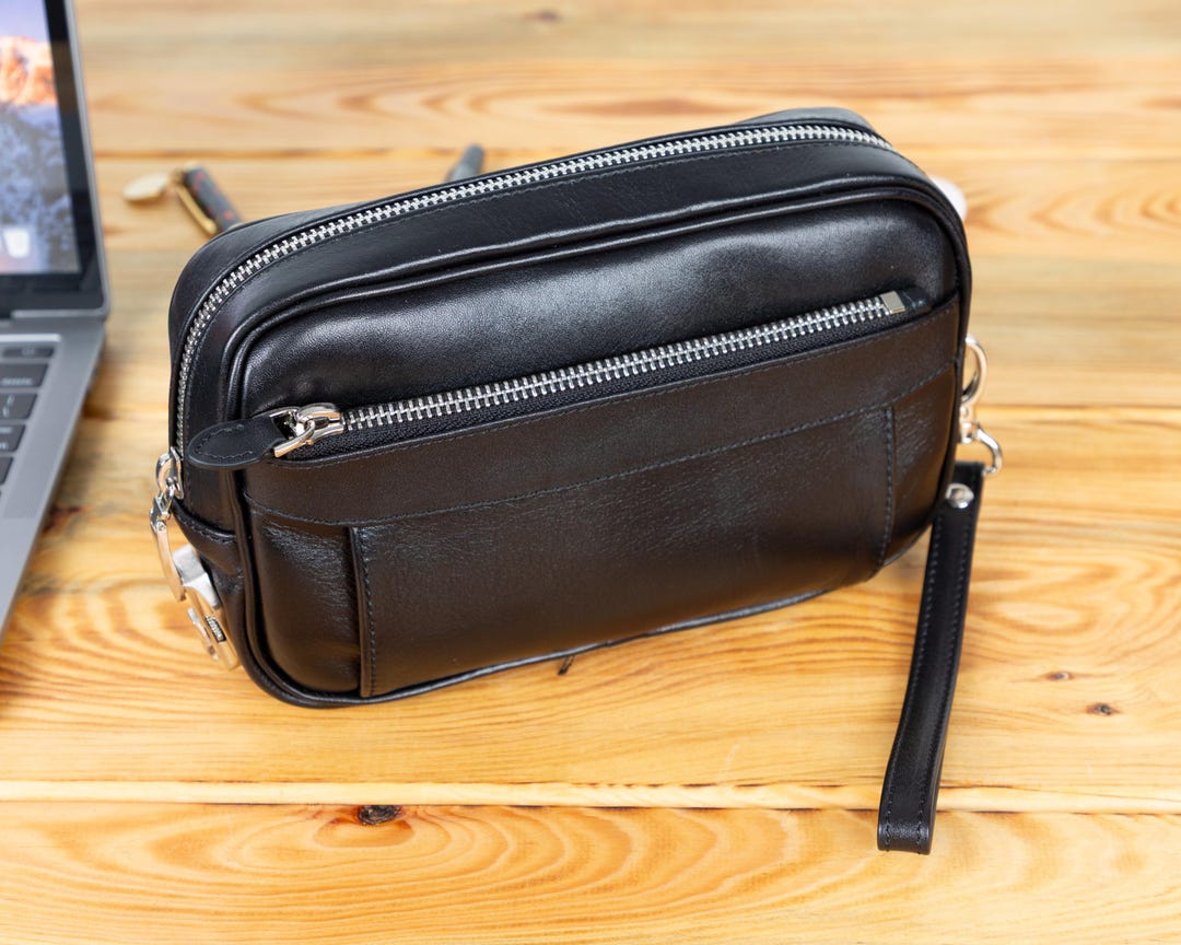 Leather Wallet Clutch for Men, Personalized Genuine Leather Travel ...