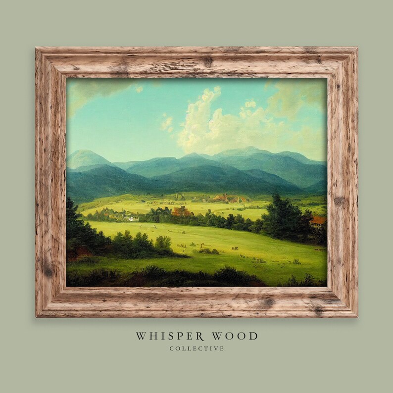 Vermont Landscape Oil Painting | Landscape | Warm Rustic Country Decor ...