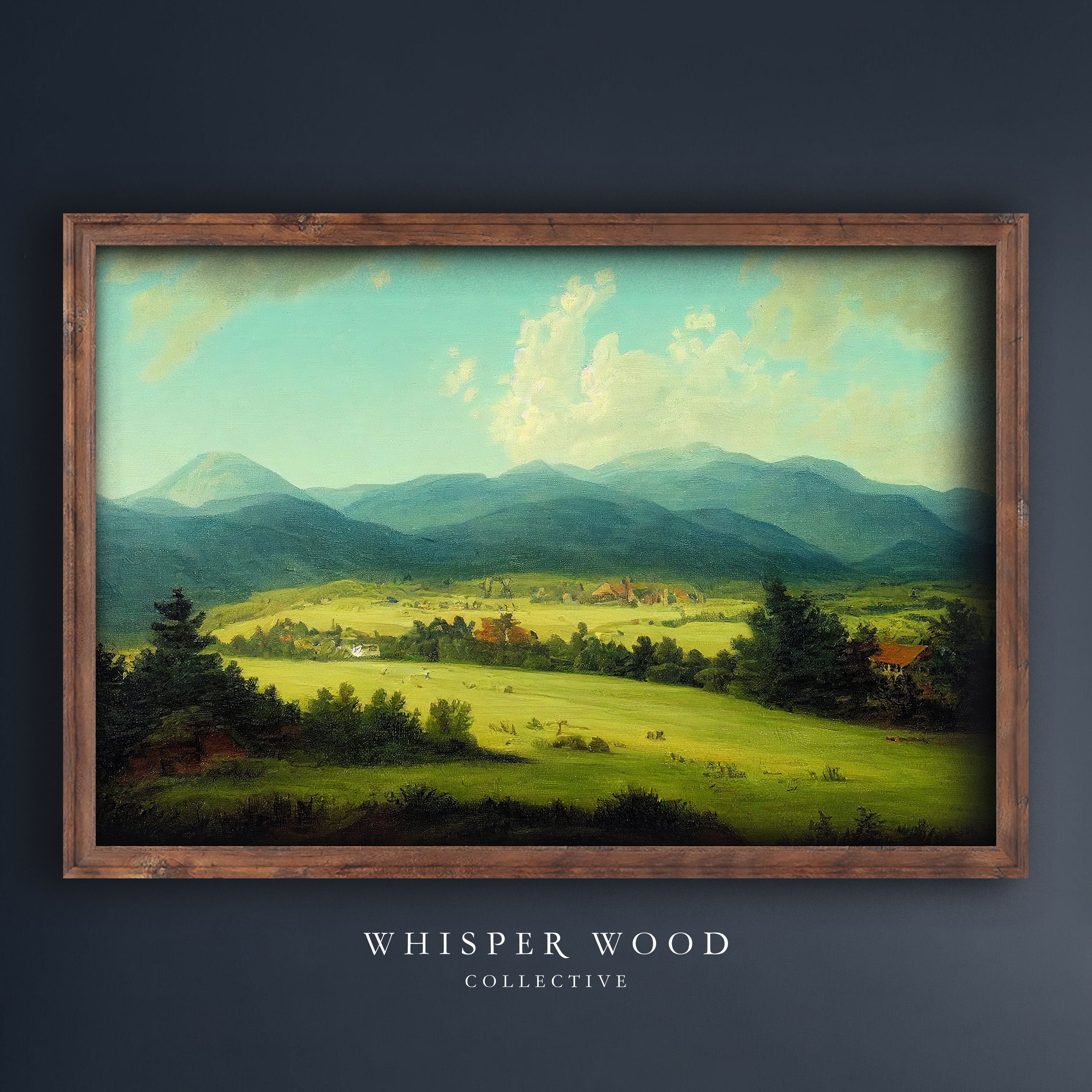 Vermont Landscape Oil Painting | Landscape | Warm Rustic Country Decor ...
