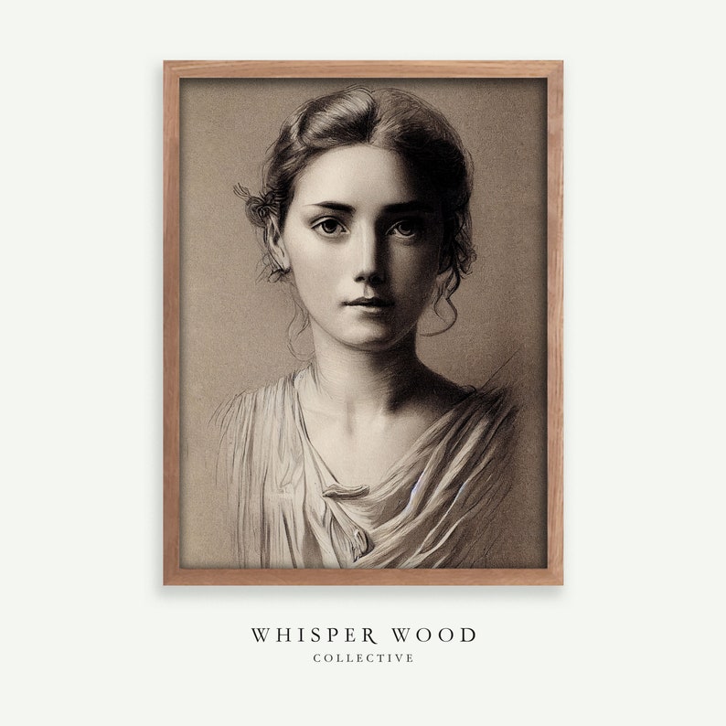 Portrait | 1800s-style Digital Drawing | Victorian Decor | Vintage ...