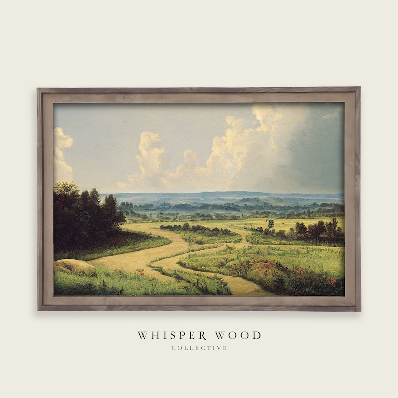 Indiana Landscape Oil Painting | Landscape | Warm Rustic Country Decor ...