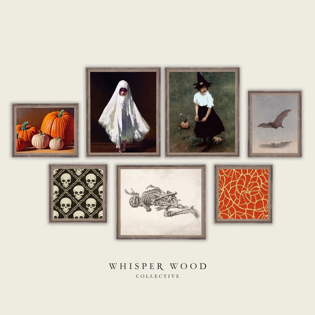 Halloween Gallery Wall Set of Seven | 7 Spooky Images | Fall Print Set ...