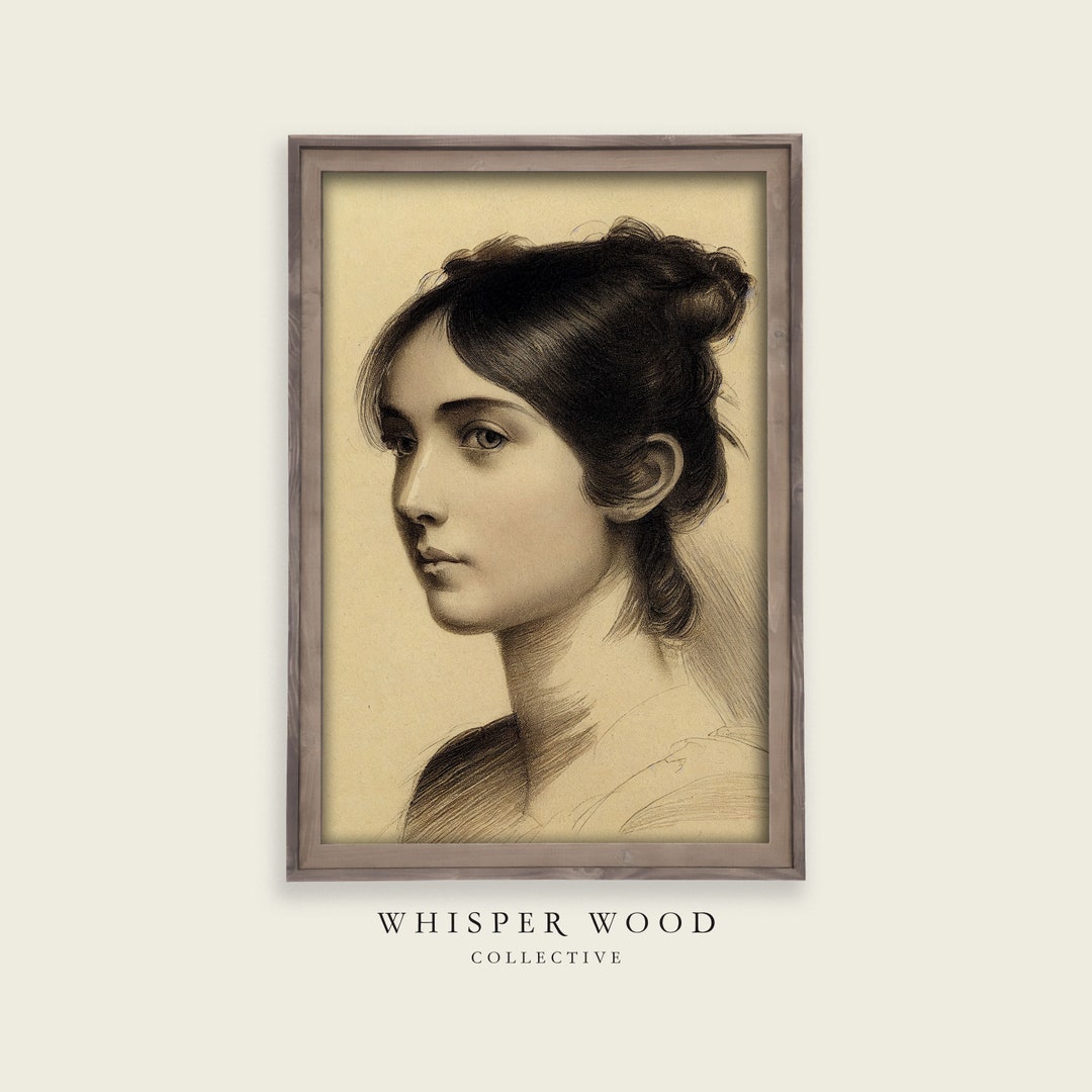 Portrait Sketch | 1800s Style Digital Drawing | Victorian Decor ...