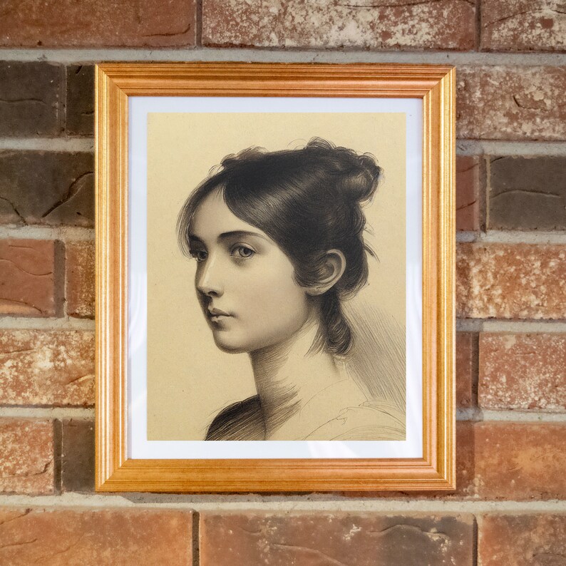 Portrait Sketch 1800s Style Digital Drawing Victorian - Etsy