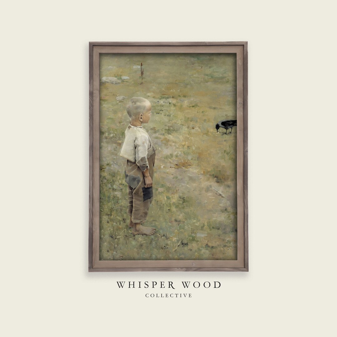 Boy With a Crow Vintage Downloadable Art Print #173 - Etsy
