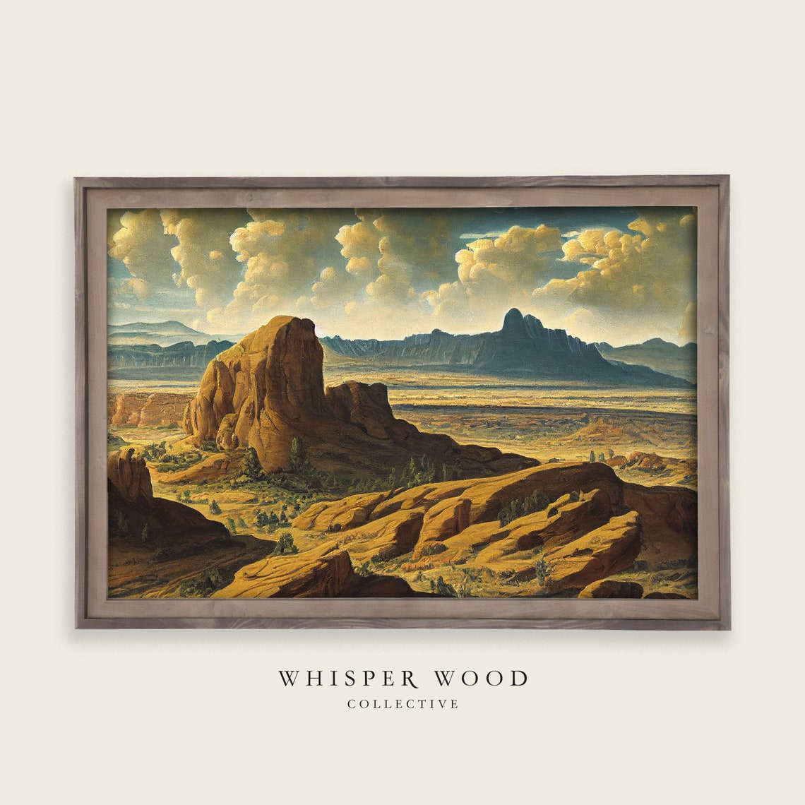 Utah Landscape Oil Painting Landscape Warm Rustic Country Decor Vintage ...