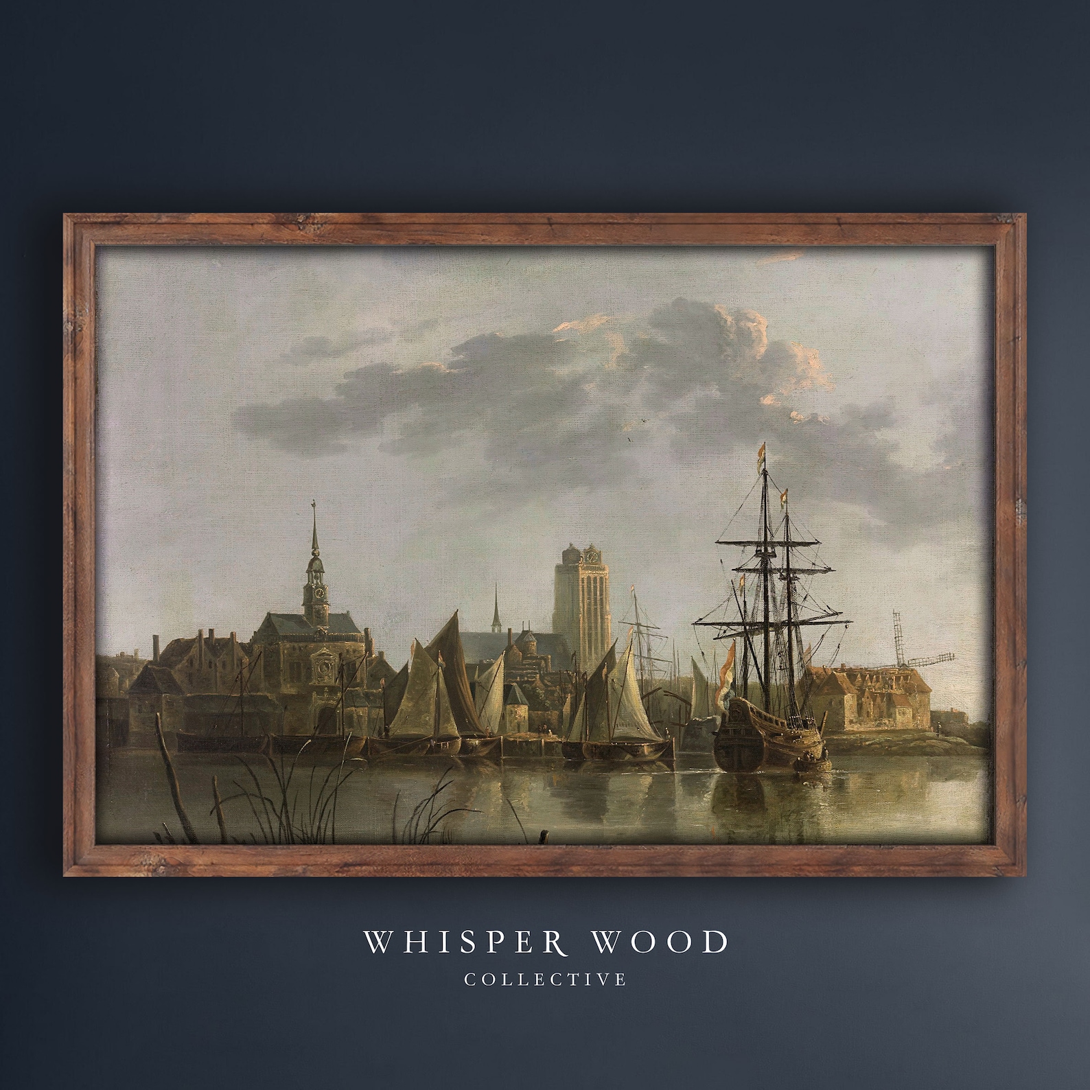 Ship Vintage Oil Painting | 1700s Dutch Painting | Vintage Wall Art ...