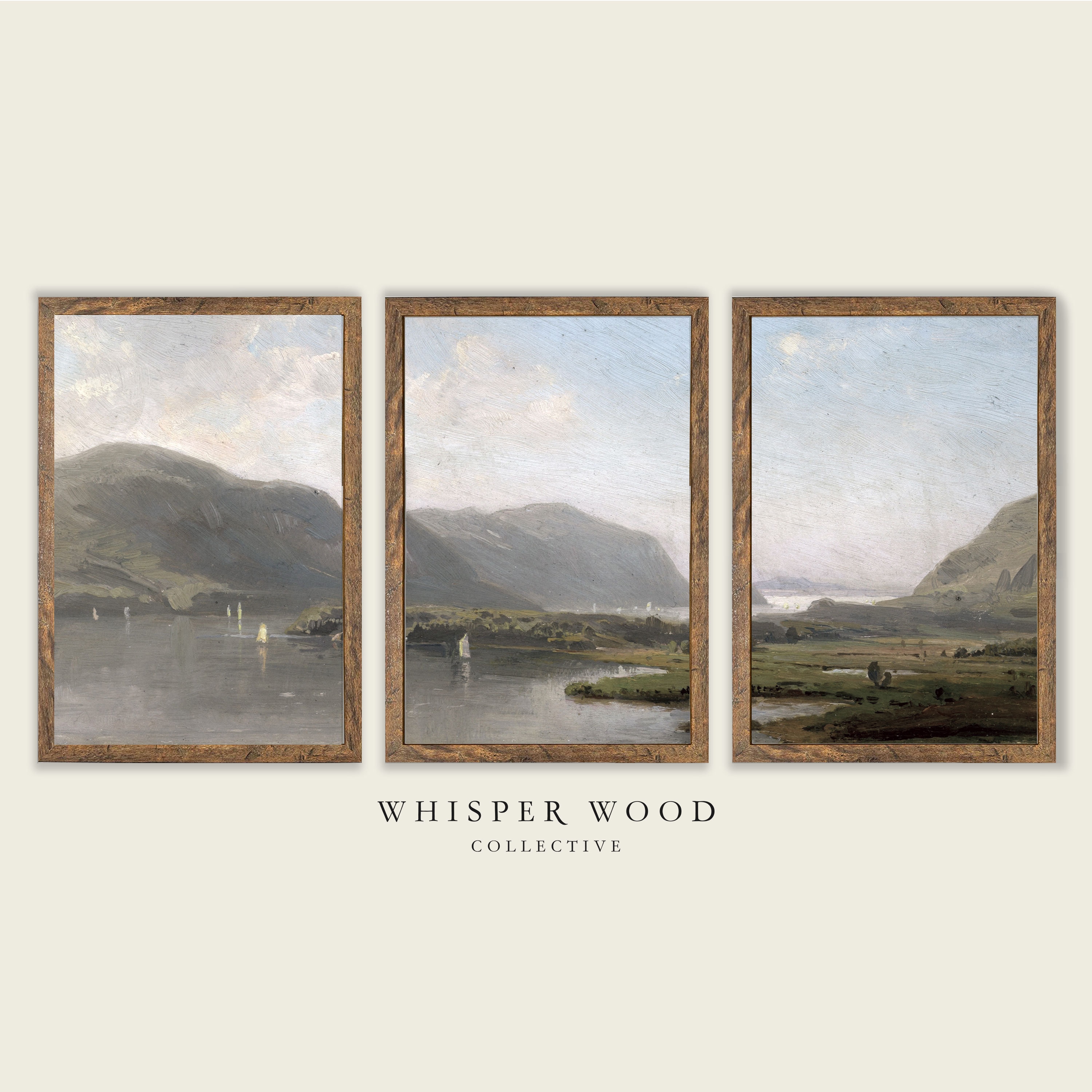 Hudson River Triptych | 3 Piece Printable Wall Art | North American ...