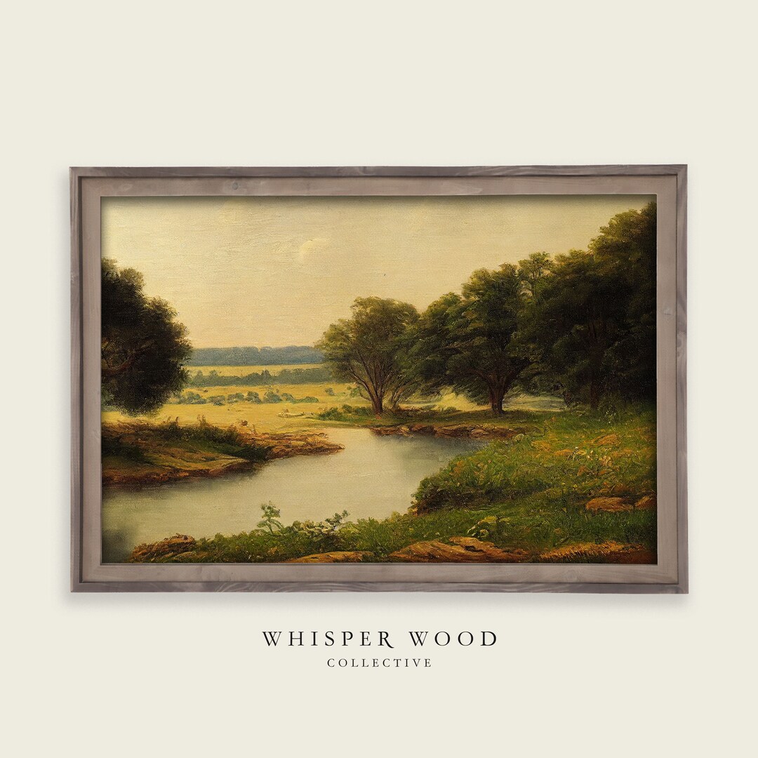 Delaware Landscape Oil Painting | Landscape | Warm Rustic Country Decor ...