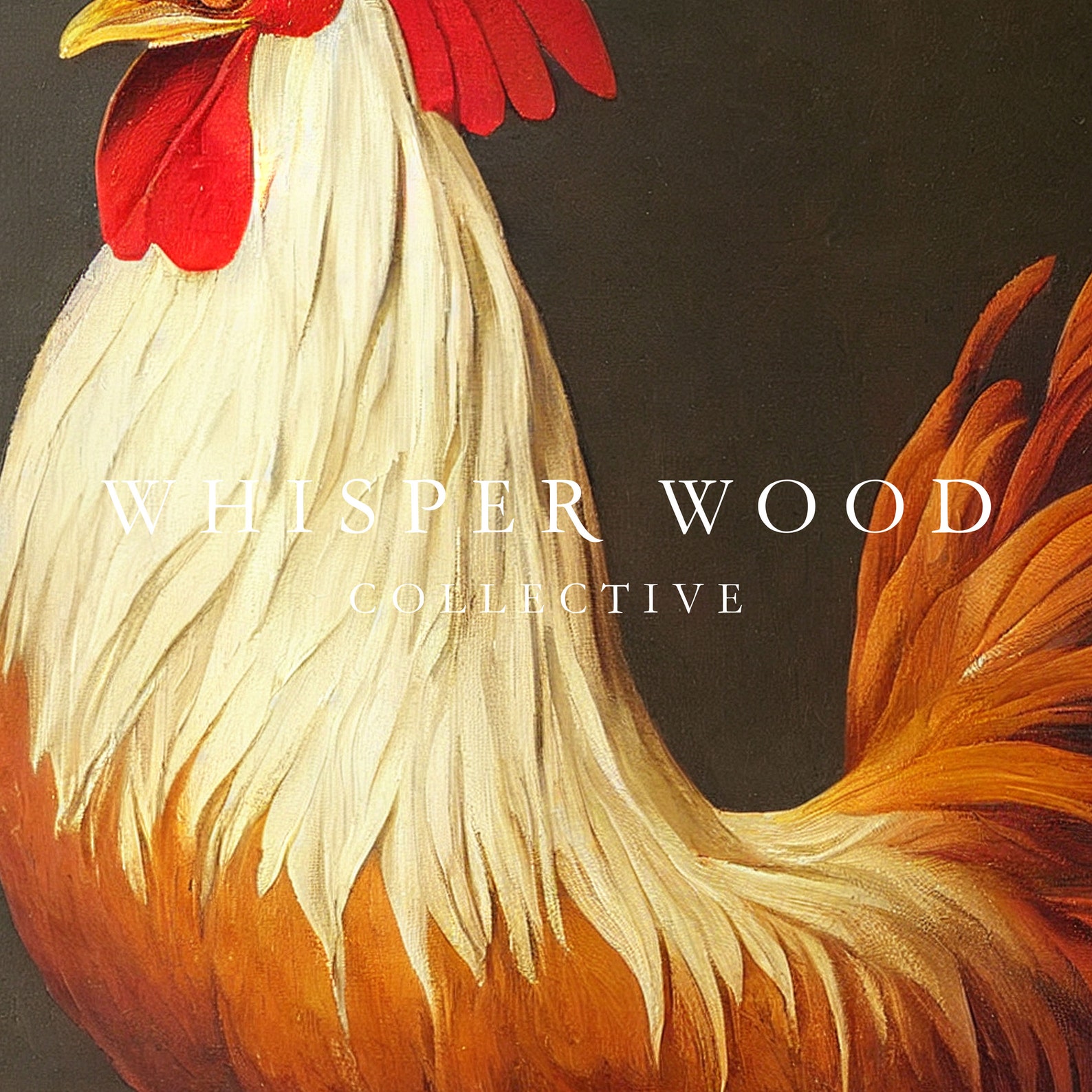 Rooster Oil Painting 1800s Style Animal Painting Warm Rustic Country ...