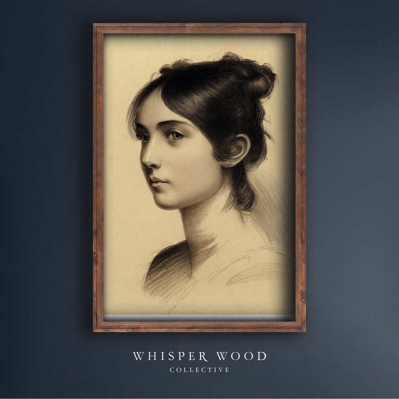 Portrait Sketch 1800s Style Digital Drawing Victorian - Etsy