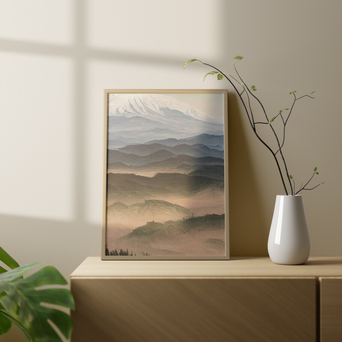 Mt. Rainier Triptych 3 Piece Printable Wall Art Blue - Etsy