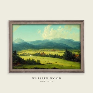 Vermont Landscape Oil Painting | Landscape | Warm Rustic Country Decor ...