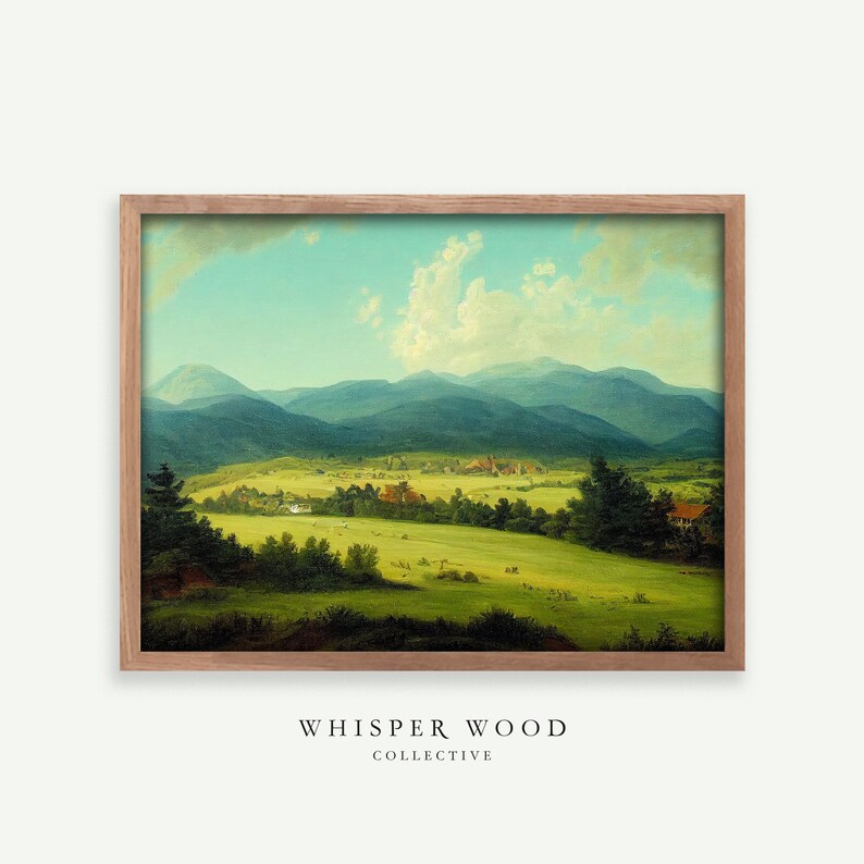 Vermont Landscape Oil Painting | Landscape | Warm Rustic Country Decor ...