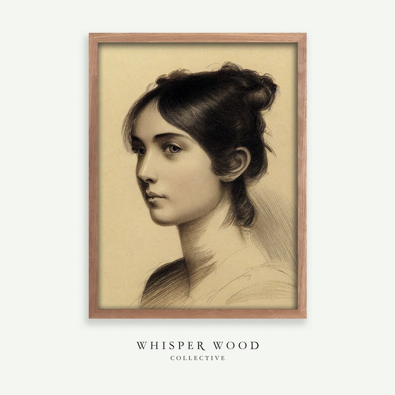 Portrait Sketch 1800s Style Digital Drawing Victorian - Etsy