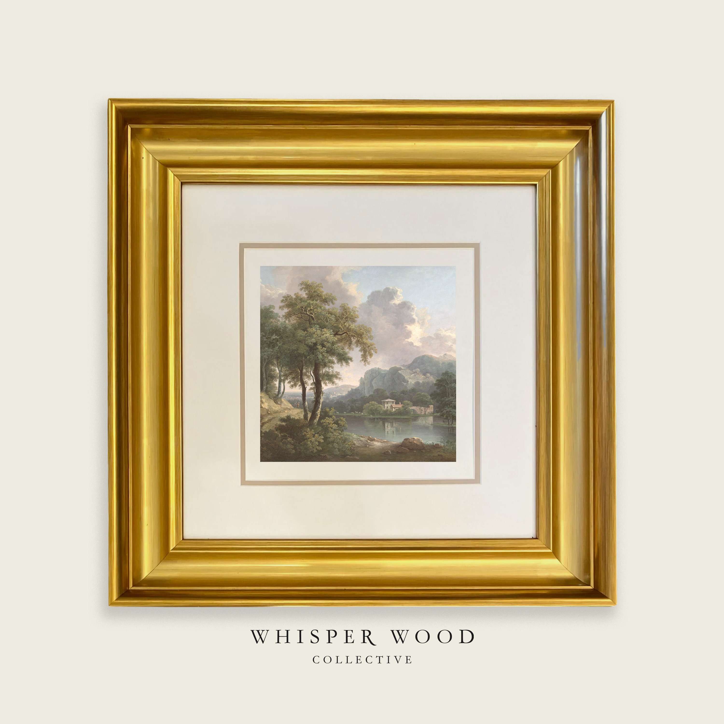 Vintage British Landscape Oil Painting | 1700s White Rustic Country ...