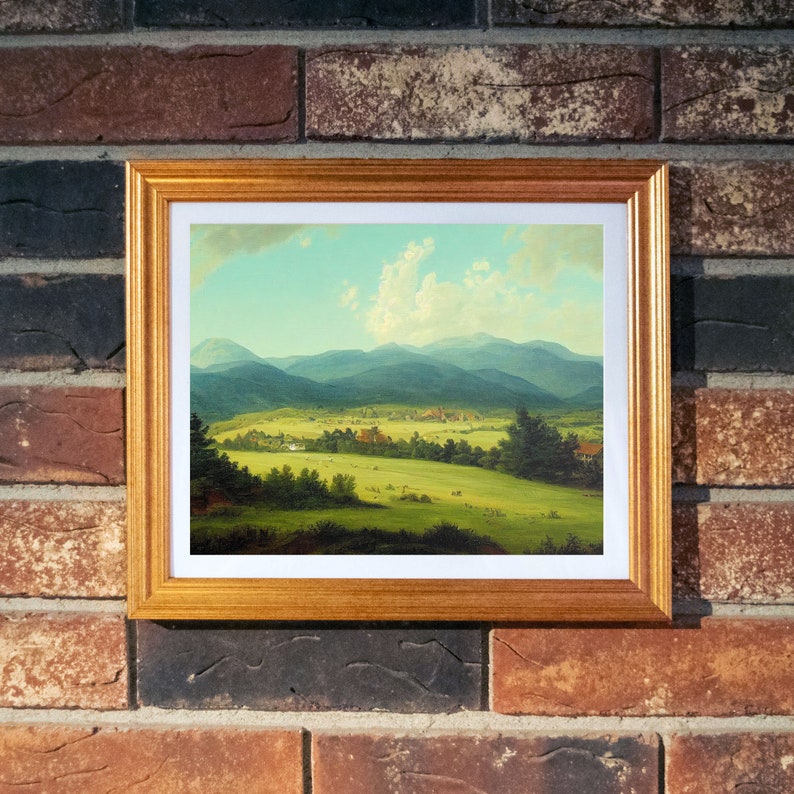 Vermont Landscape Oil Painting | Landscape | Warm Rustic Country Decor ...