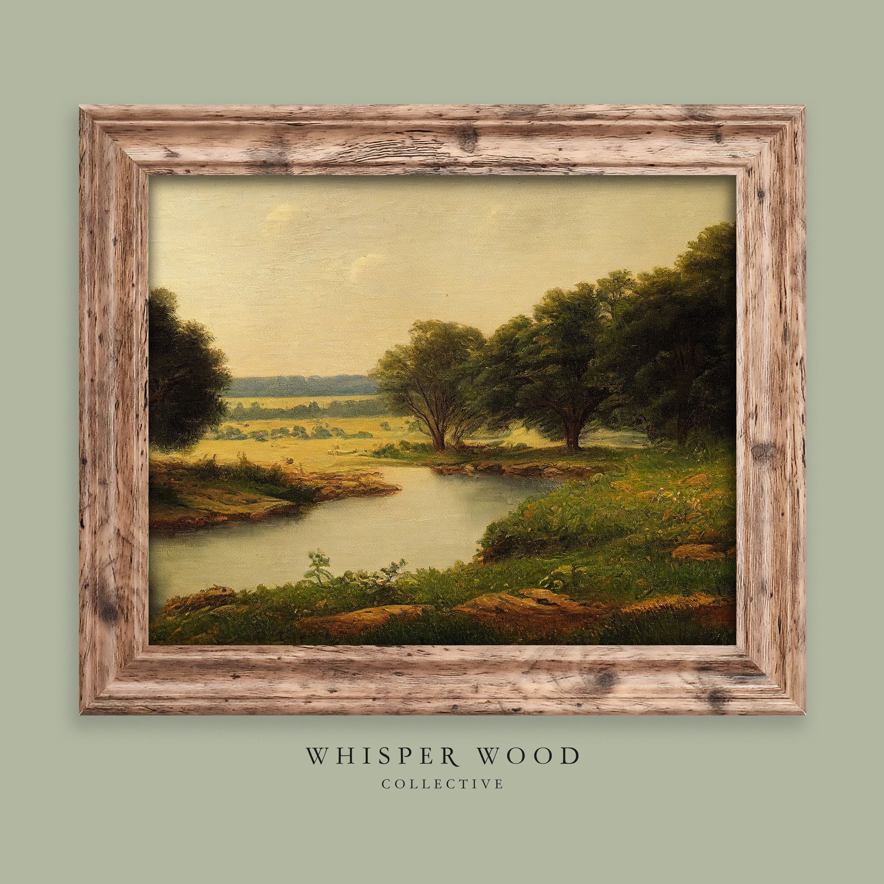 Delaware Landscape Oil Painting | Landscape | Warm Rustic Country Decor ...