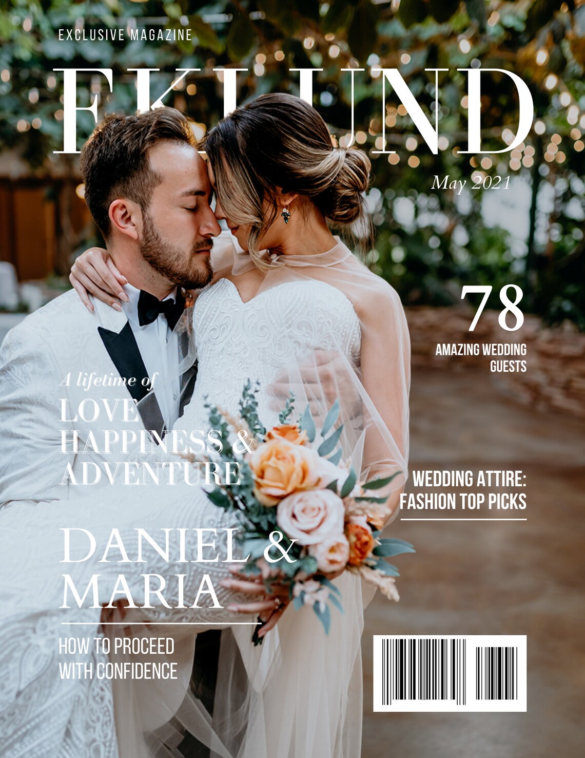 Wedding Magazine Template for Canva Classic Design Wedding Anniversary ...