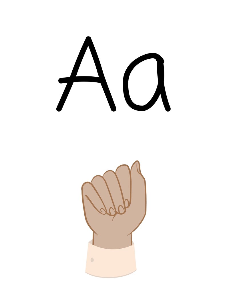 A-Z ASL Classroom Alphabet Letters. DIGITAL Download. ASL Hanging ...