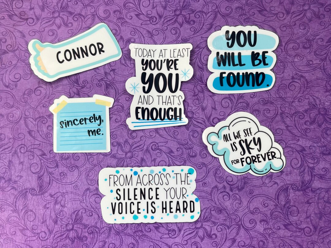 Dear Evan Hansen Inspired 6 Piece Sticker Pack Broadway Stickers Vinyl ...