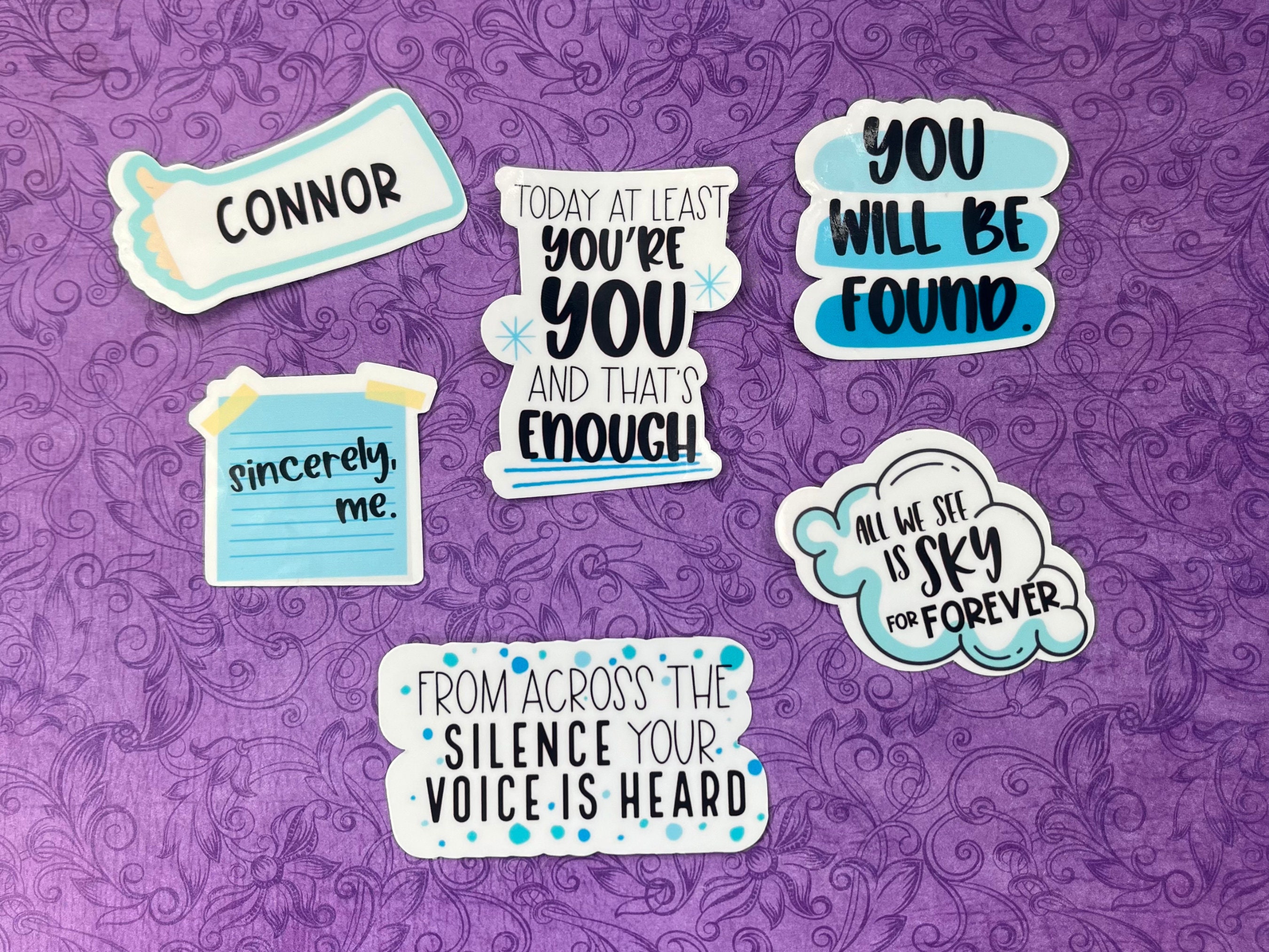 Dear Evan Hansen Inspired 6 Piece Sticker Pack Broadway - Etsy
