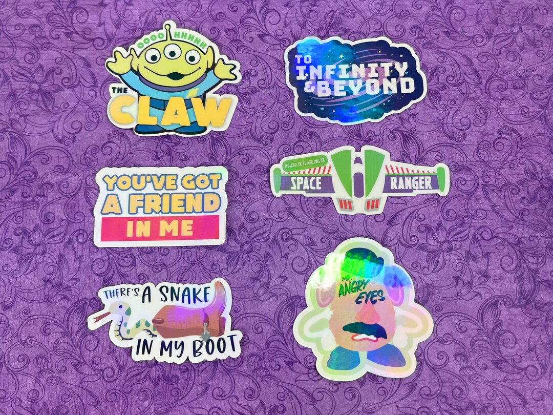 Holographic Toy Story Themed Vinyl Stickers Premium Vinyl Sticker ...