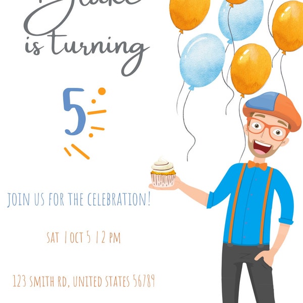 Blippi and Meekah Birthday Invitation - Etsy