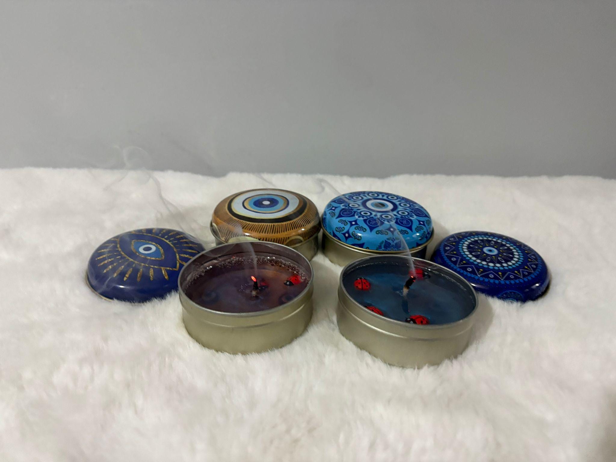 Evil Eye Protection • Evil Eye Candle • Protect Your Space •tin Candle ...