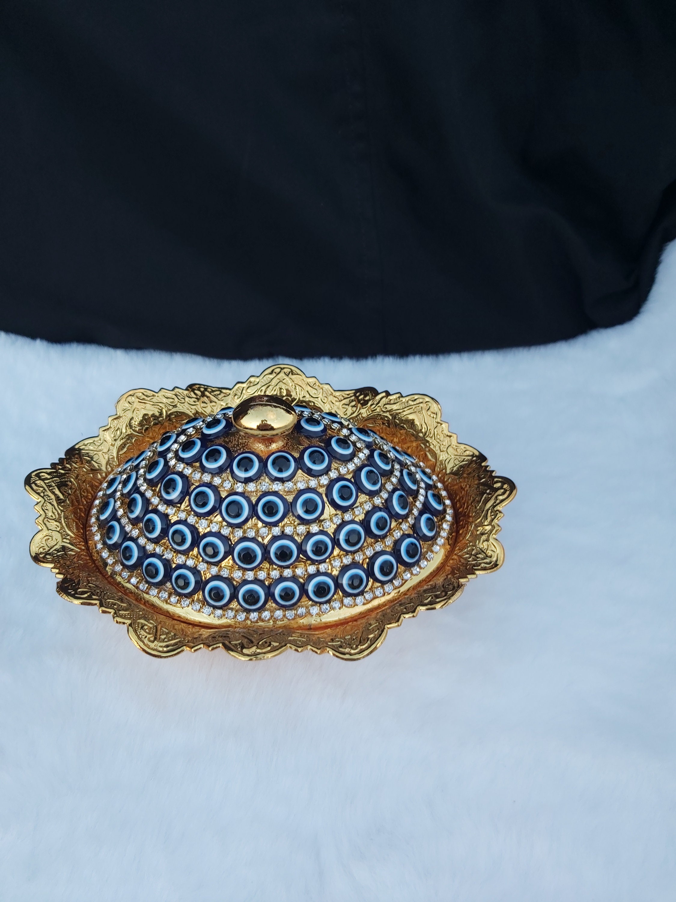Swarovski Style Evil Eye Handmade Sugar Candy Chocolate Bowl ,turkish ...