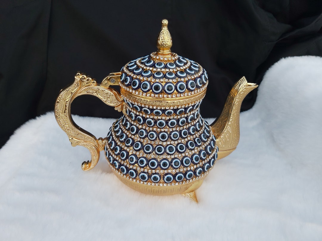Evil Eye Bead Teapot,women's Day Gift,home Decor,swarovski Design ...