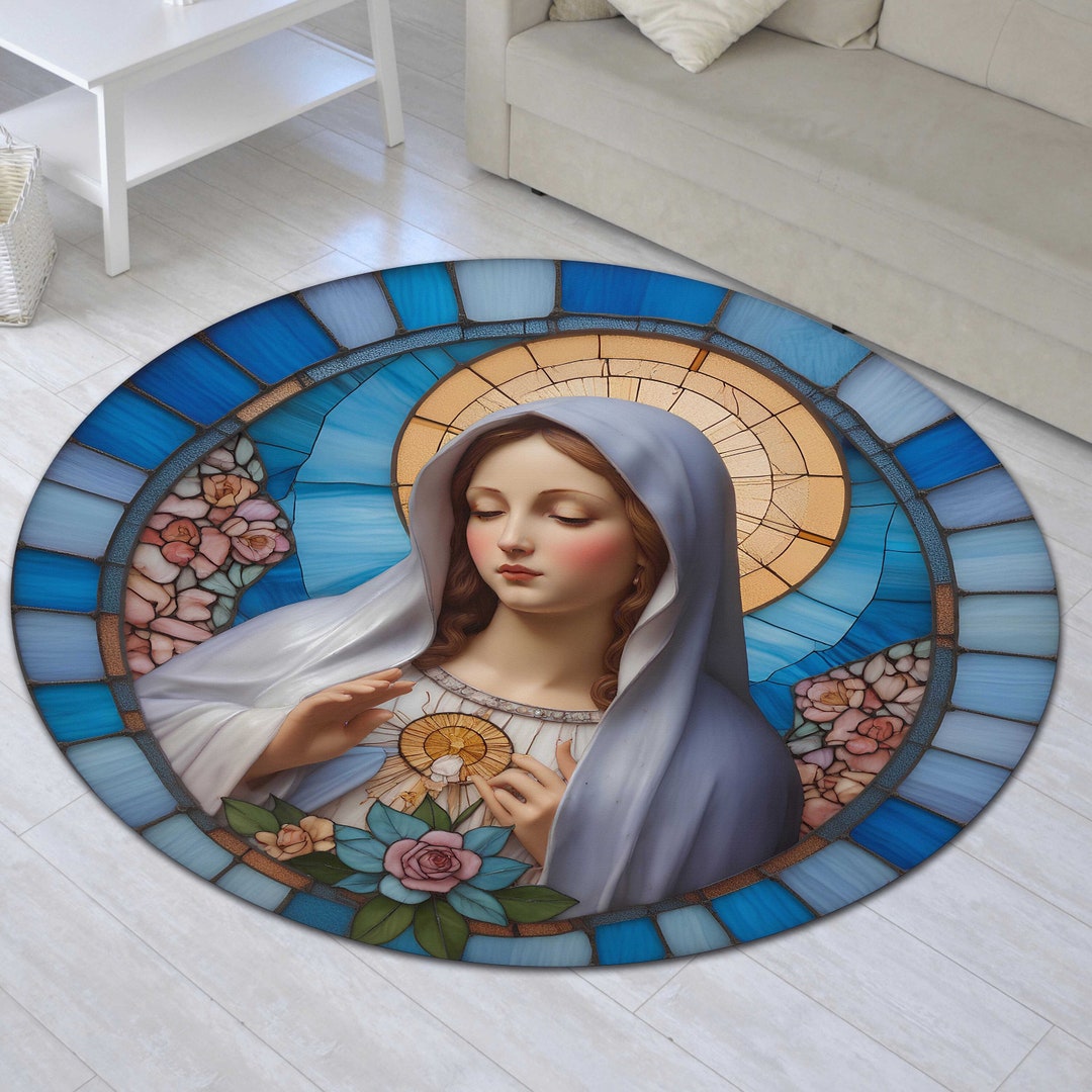 Virgen De Guadalupe Rug, Catholic Woman Rug, Holy Mother Mary, Living ...