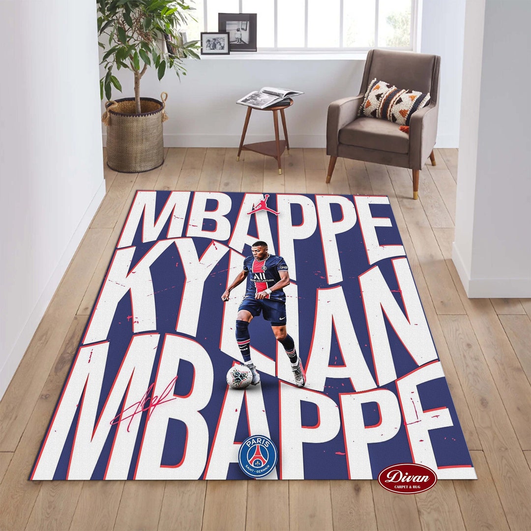 World Cup Rug, Mbappe Football Soccer Game France Carpet, Carpet Gift ...