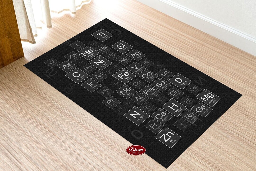 Periodic Table of Elements Area Rug Washable Personalized Tabular ...