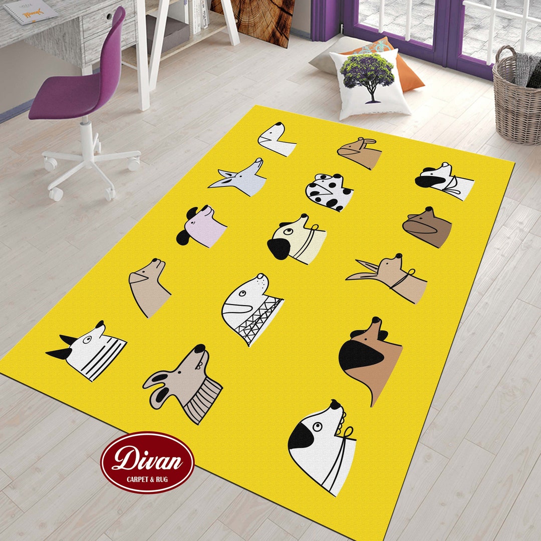 Dog Pattern Rug, Animal Print Rug, Cute Dogs, Cute Animals, Boho Rug ...