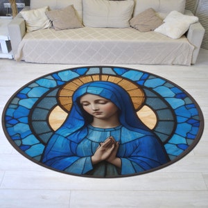 Virgen De Guadalupe Rug, Catholic Woman Rug, Holy Mother Mary, Living ...