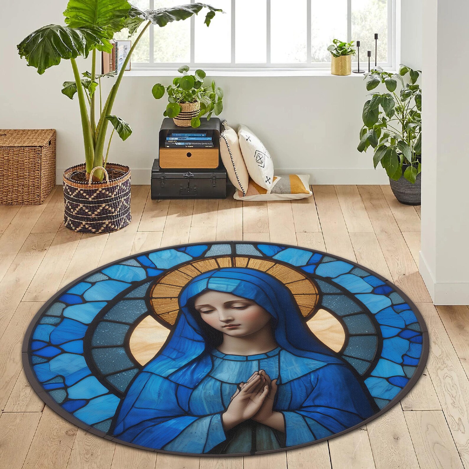 Virgen De Guadalupe Rug, Catholic Woman Rug, Holy Mother Mary, Living ...
