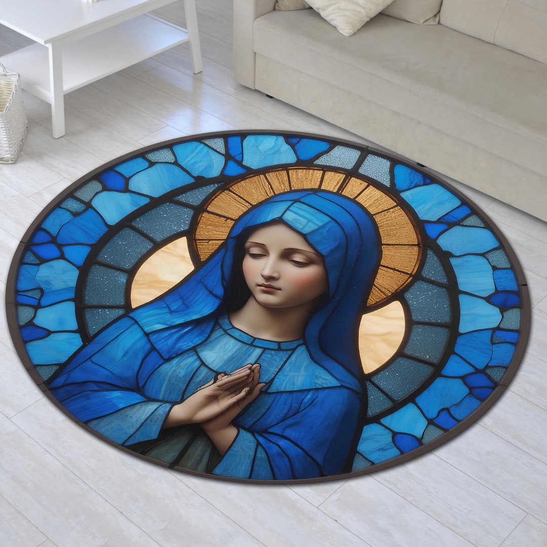 Virgen De Guadalupe Rug, Catholic Woman Rug, Holy Mother Mary, Living ...