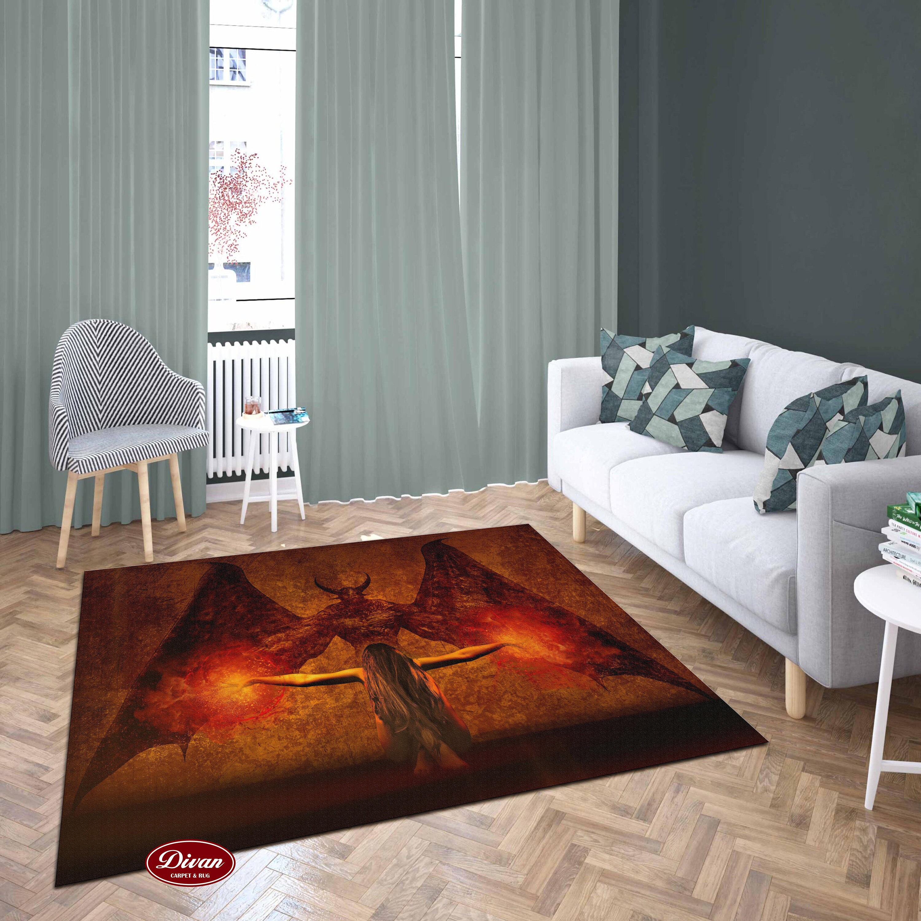 Satanic Pentagram Rug,satanic Dark Skull Rug,goatboi Rug,satanic Decor ...