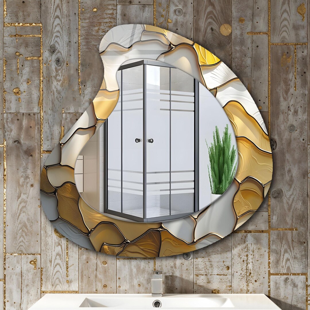 Stained Theme Irregular Glass Mirror, Tempered Glass Decor - Etsy