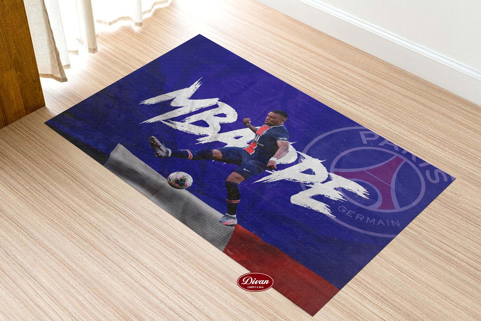 World Cup Rug, Mbappe Football Soccer Game France Carpet, Carpet Gift ...