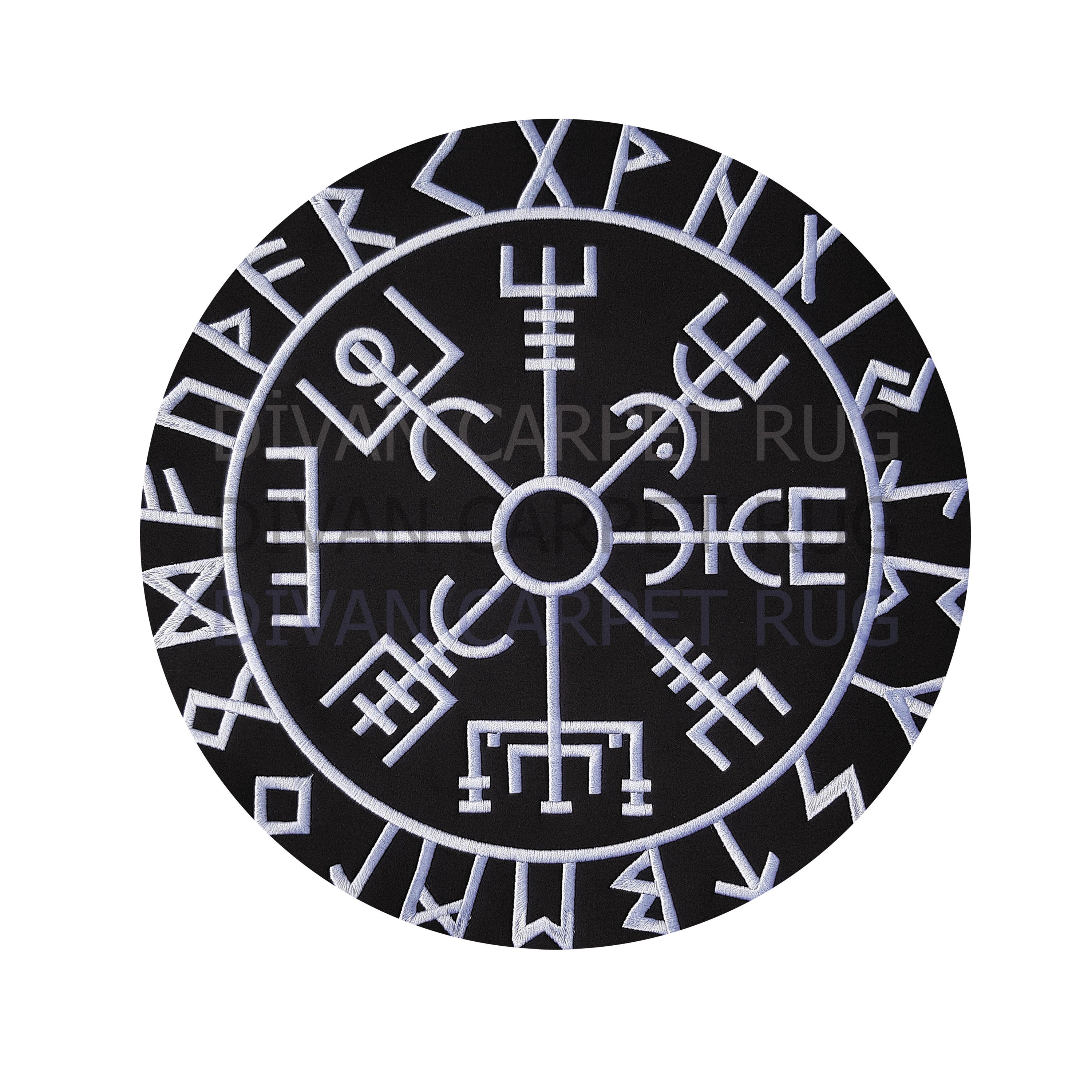 Helm of Awe Symbol Rug, Viking Compass Rug, Mythological Saga Carpet ...